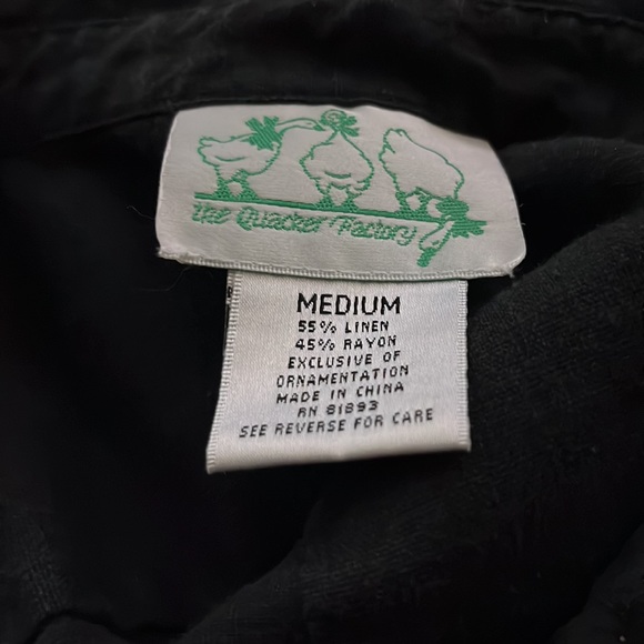 Quacker Factory | Tops | Nwot Black Button Down Shirt With Silver Stars ...